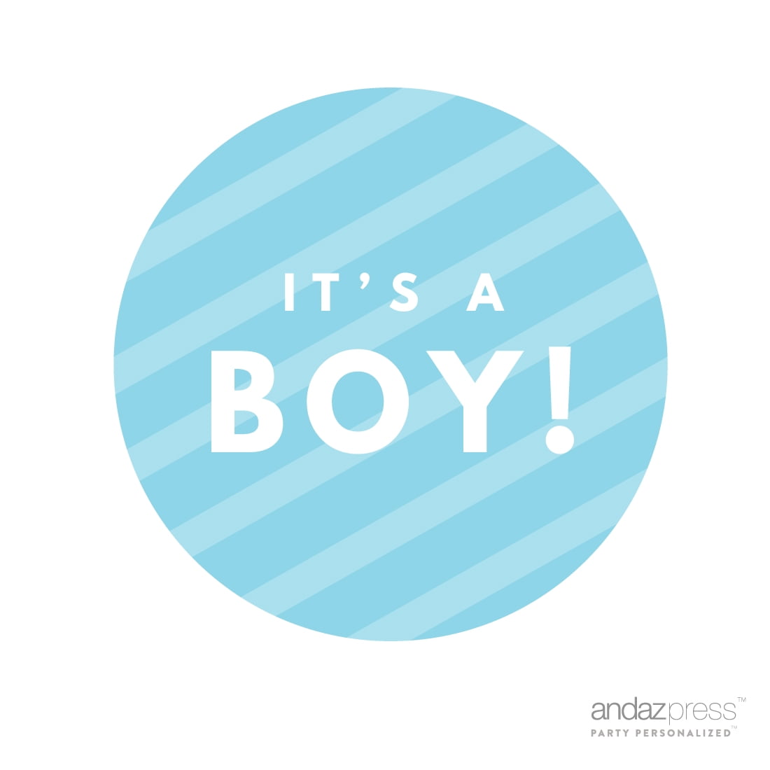 Baby Blue It´s A Boy! Round Baby Shower Gift Label Stickers, 40-Pack ...