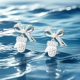Diamond Bow Christmas Tree Cartilage Screw Stud Small Dangle Drop ...