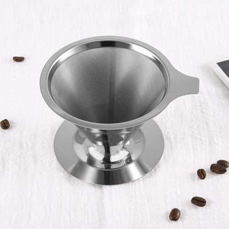 Lepai Paperless Reusable Stainless Steel Coffee Filter, Silver ...