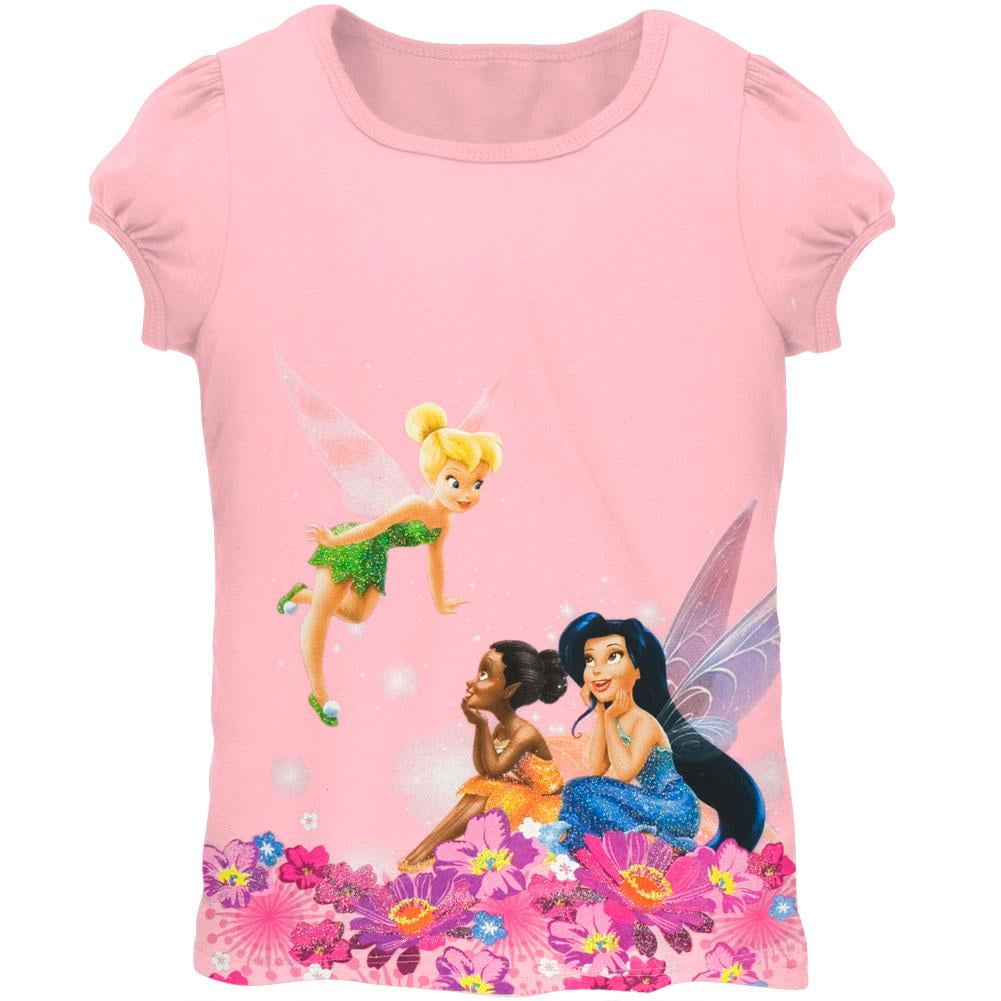 Disney Fairies - Flowery Fairies Juvy Girls T-Shirt - Walmart.com