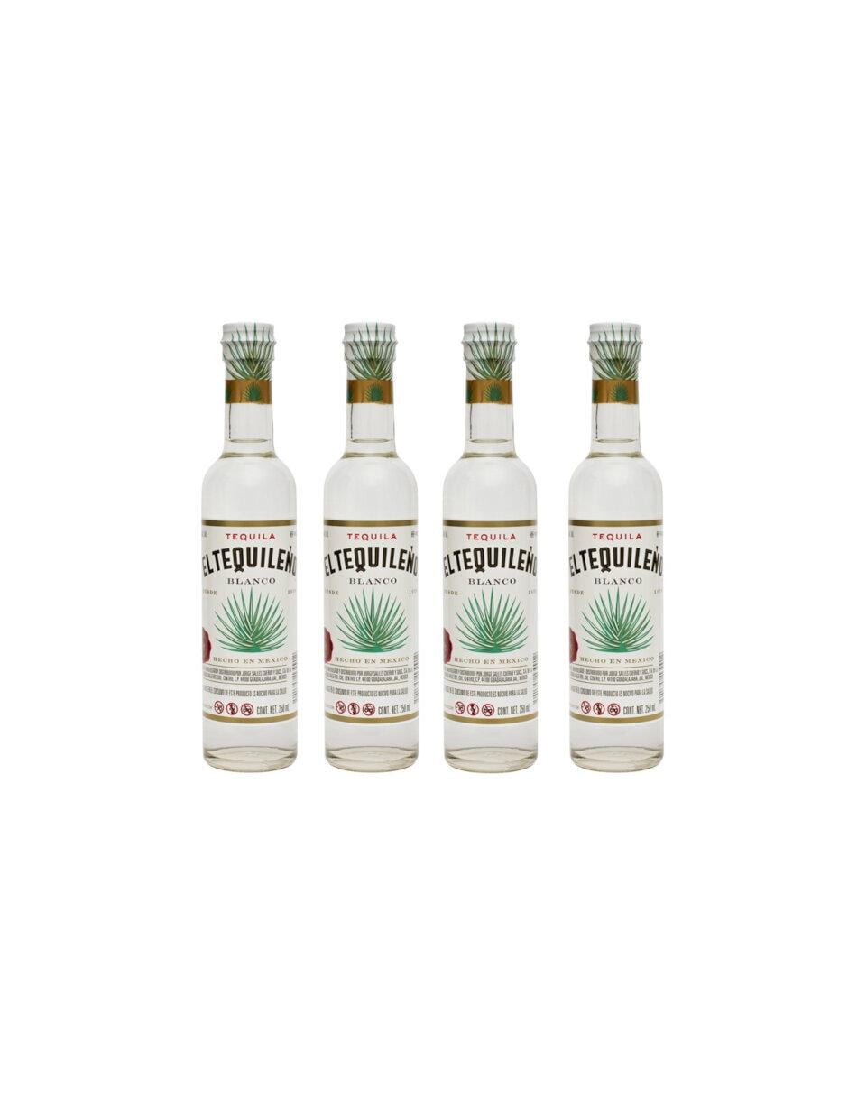 Pack de 4 Tequila Tequileño Blanco 250 ml El Tequileño Blanco | Walmart ...