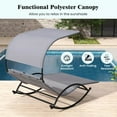Laijoy Outdoor Double Chaise Rocker, Rocking Daybed Sun Lounger with ...
