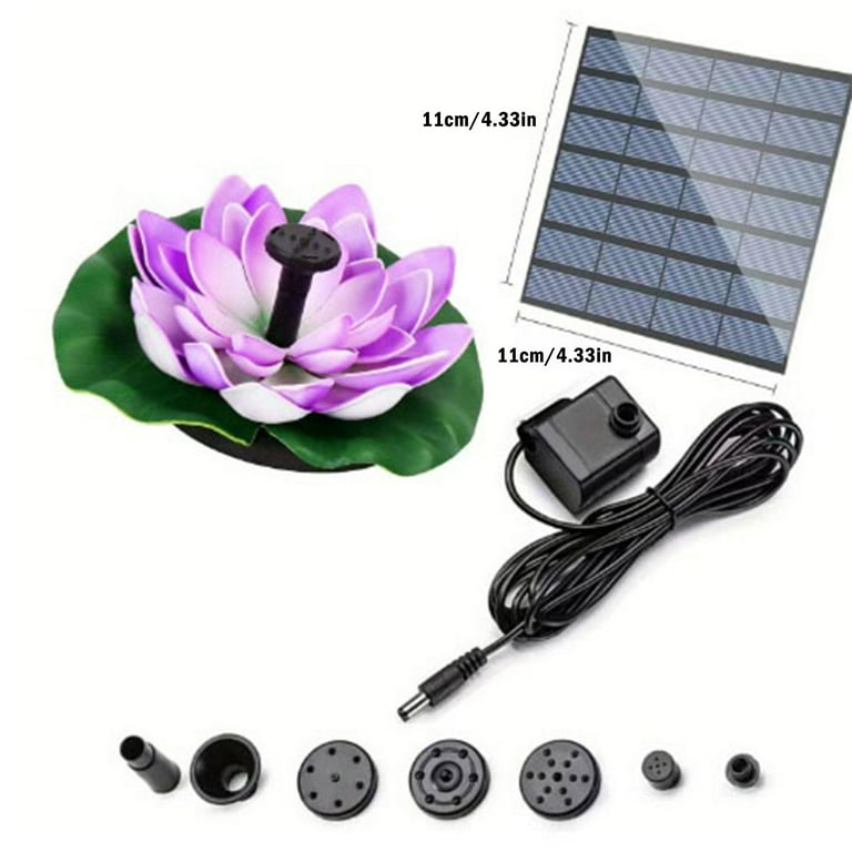 Solar Powered Water Lilies Artificial Floating Foam Lotus Flowers With