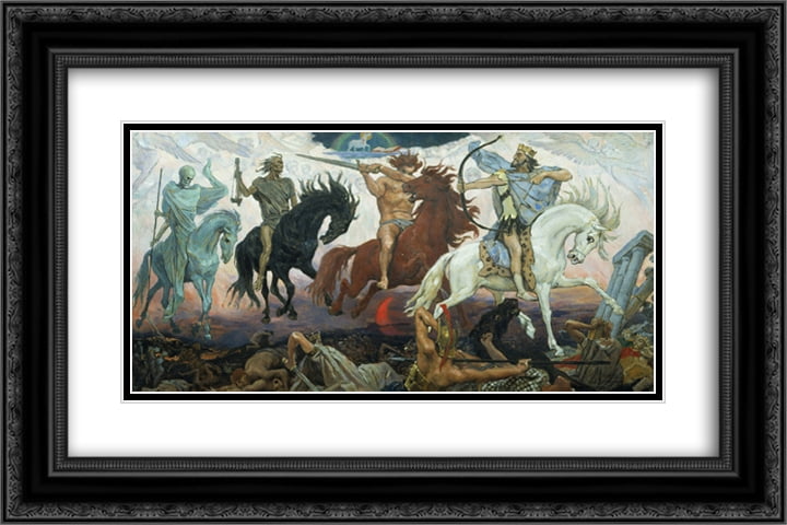 Viktor Vasnetsov 2x Matted 24x16 Black Ornate Framed Art Print 'Four ... Viktor Vasnetsov 2x Matted 24x16 Black Ornate Framed Art Print 'Four ...