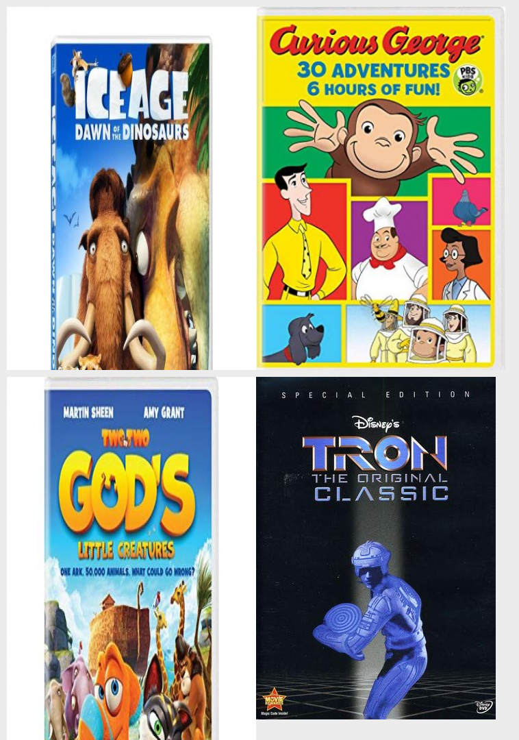 Children's 4 Pack DVD Bundle: Ice Age: Dawn of the Dinosaurs, Curious ...