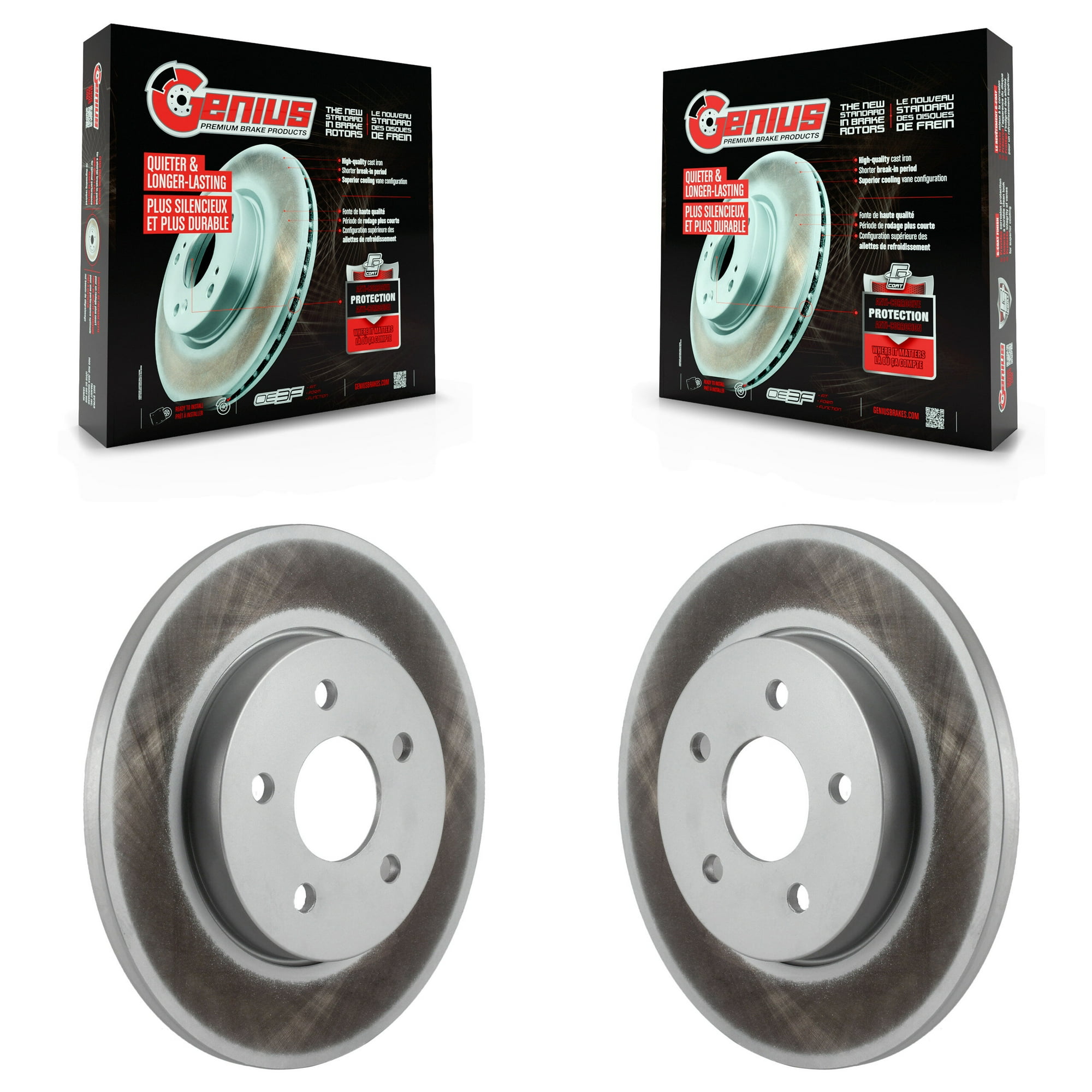 Click here for Genius Rear Coated Disc Brake Rotors Pair For Car... prices