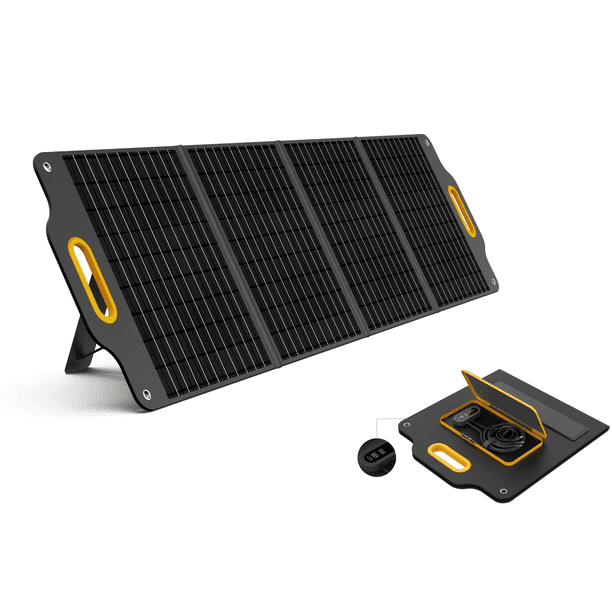 Powerness 120W Portable Solar Panel for Power Station, Foldable Solar ...