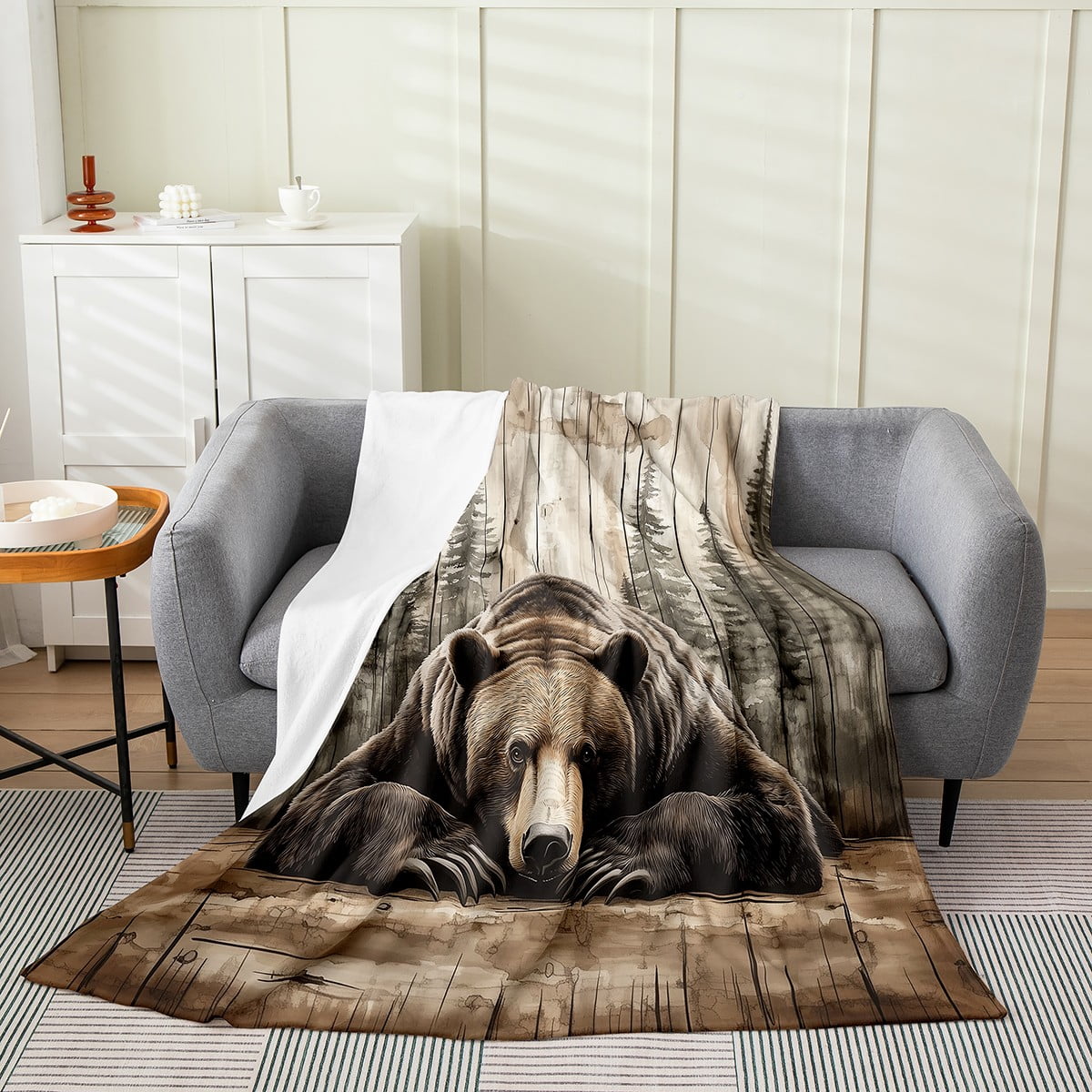 Click here for Erosebridal 3d Bear Flannel Blanket  Rustic Farmho... prices