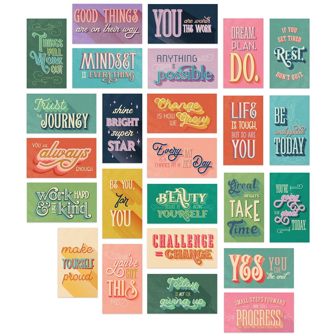 Vintage Word Art Mini Quote Card Assortment / 3.5" x 2" Business Card ...