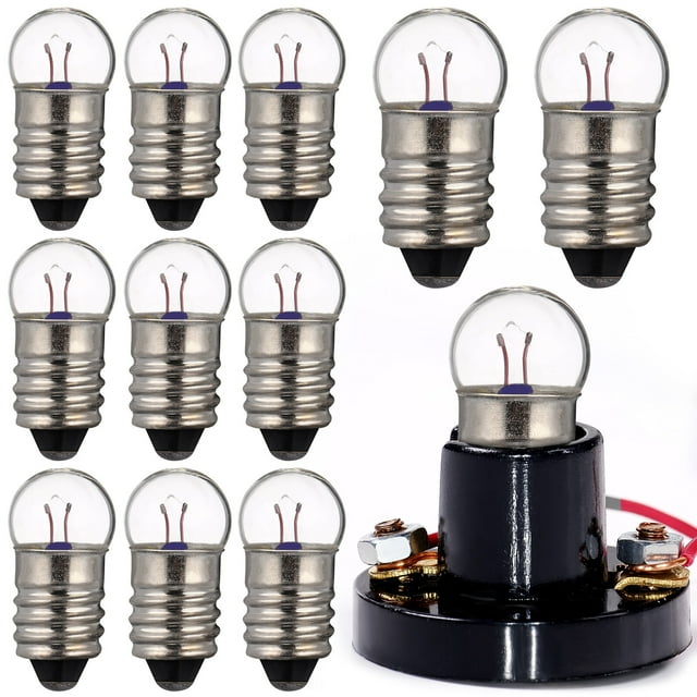 10 Pcs Small Electric Light Beads E10 Light Bulbs 2.5V 0.3A Student ...