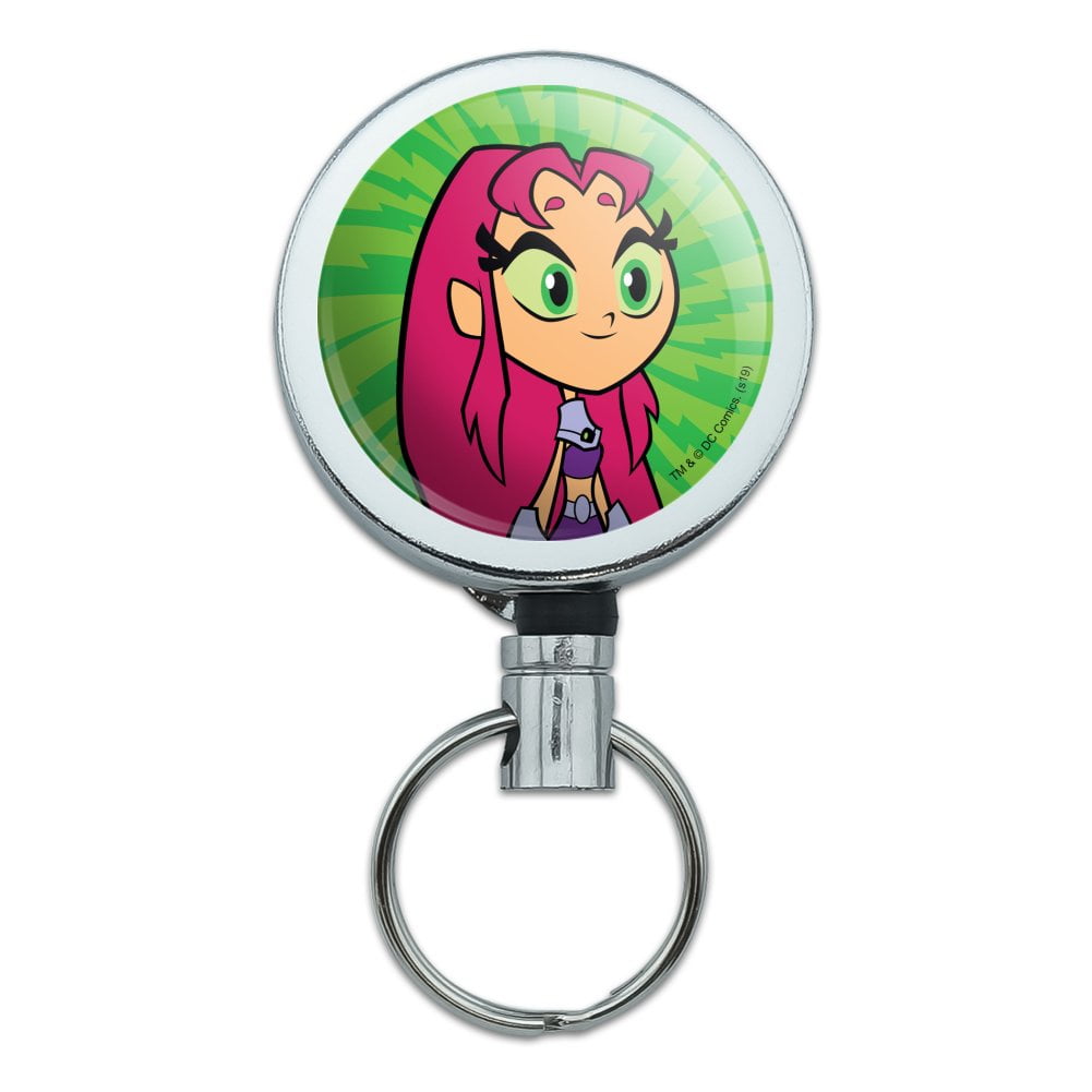 Teen Titans Go! Starfire Heavy Duty Metal Retractable Reel ID Badge Key ...