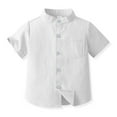 Boy's Tops Spring Summer Boys Short Sleeved Shirt Solid Color Single ...