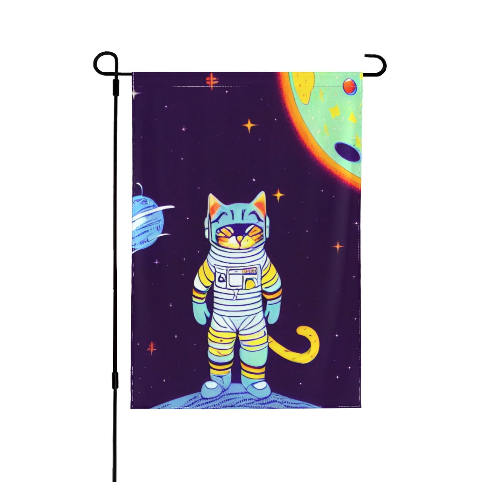 XMXY Cat Astronaut Space Garden Flags Double Sided,Farmhouse Holiday ...