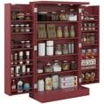 HOMCOM 41" Kitchen Pantry with 12 Spice Racks and Adjustable Shelves ...