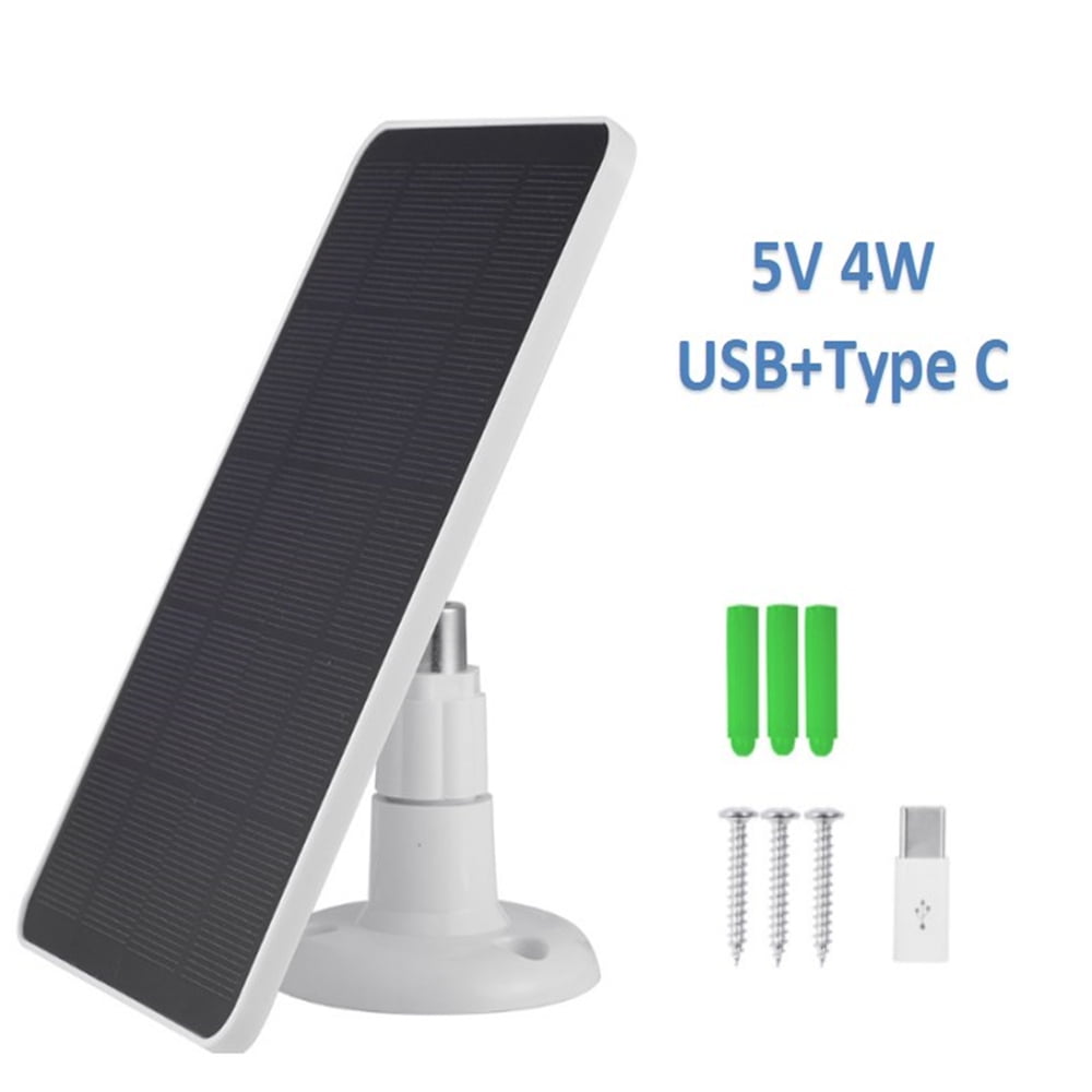 Solar Panel for Security Camera, 5V 4W Solar Panels Charger Compatible ...