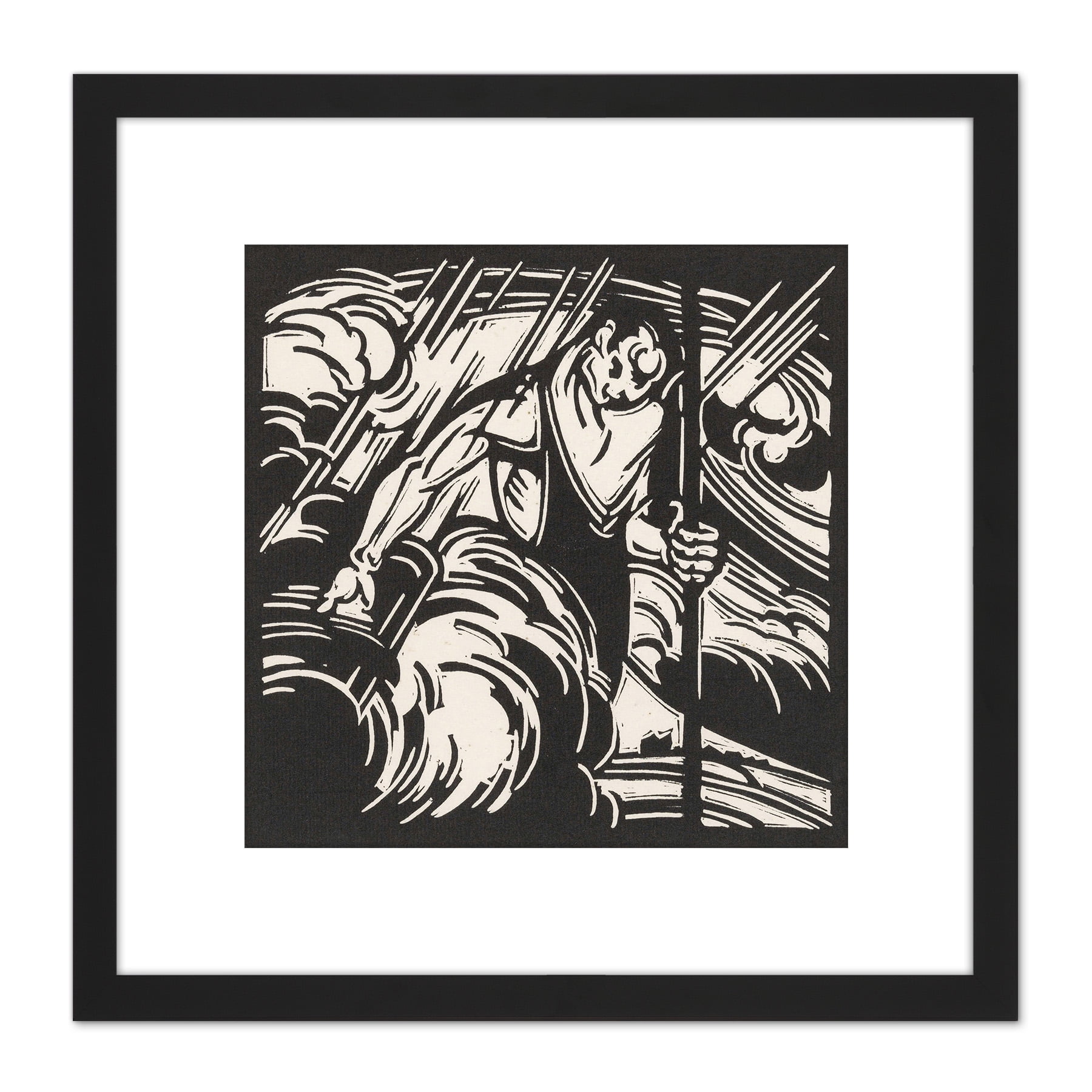 Henri Jonas Personification Storm God Rain 8X8 Inch Square Wooden ...