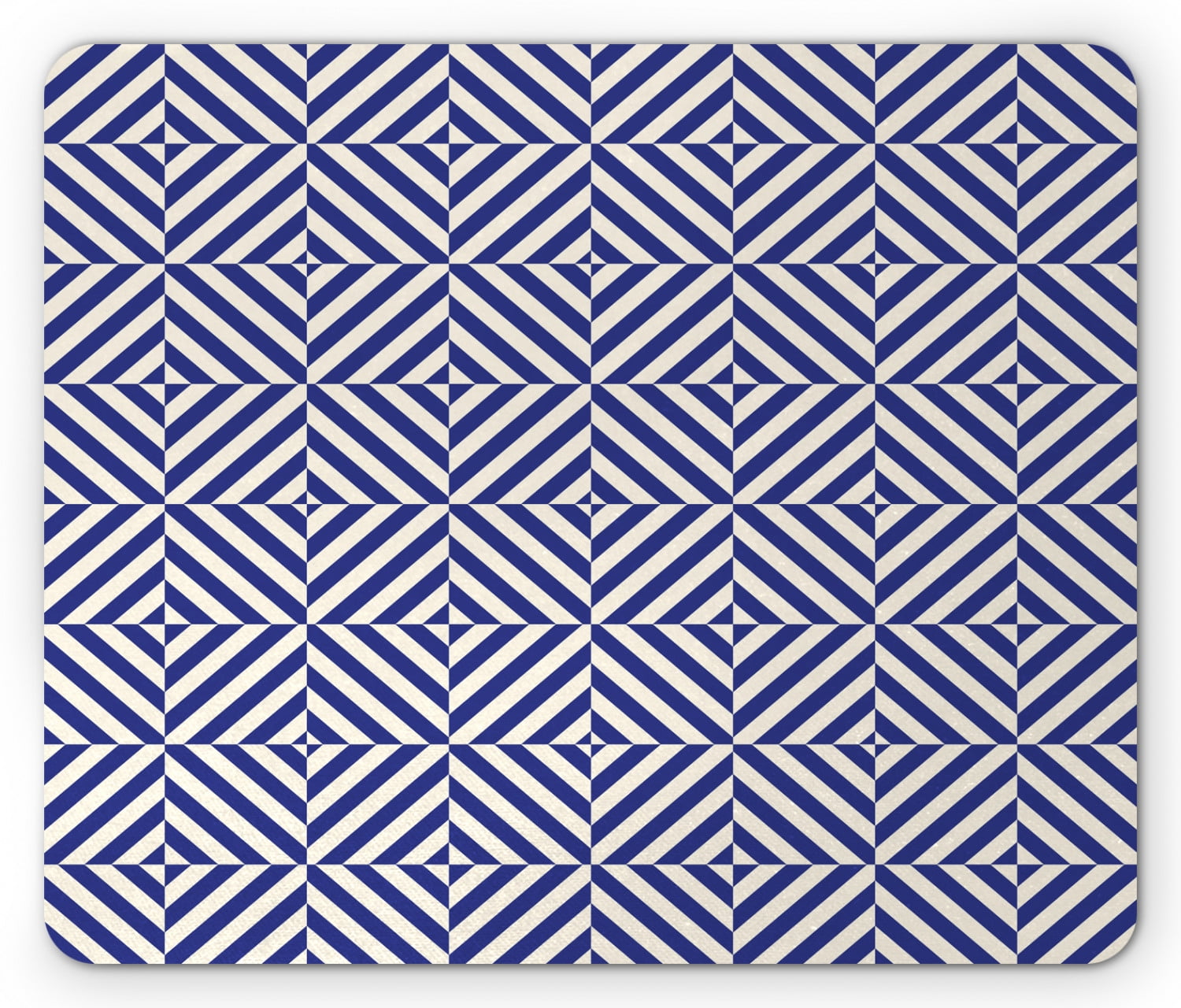 Navy Blue Mouse Pad, Symmetrical and Asymmetrical Geometric Pattern ...