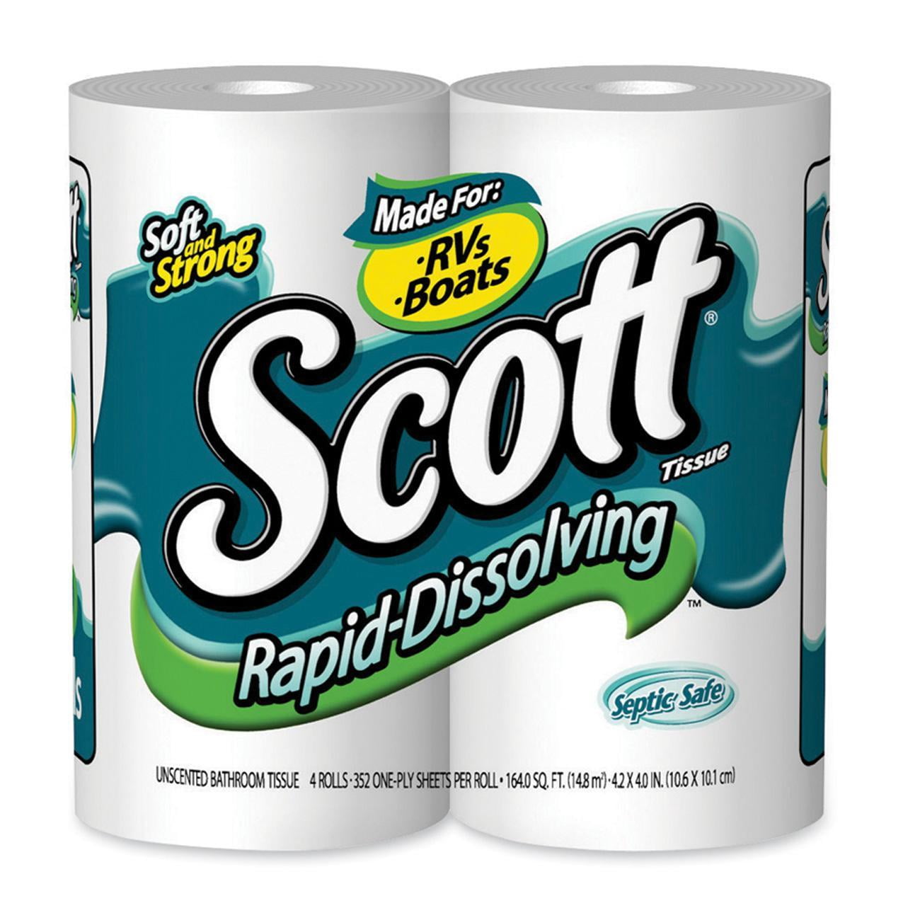 Scott Rapid Dissolve Bath Tissue 4-pack – BrickSeek