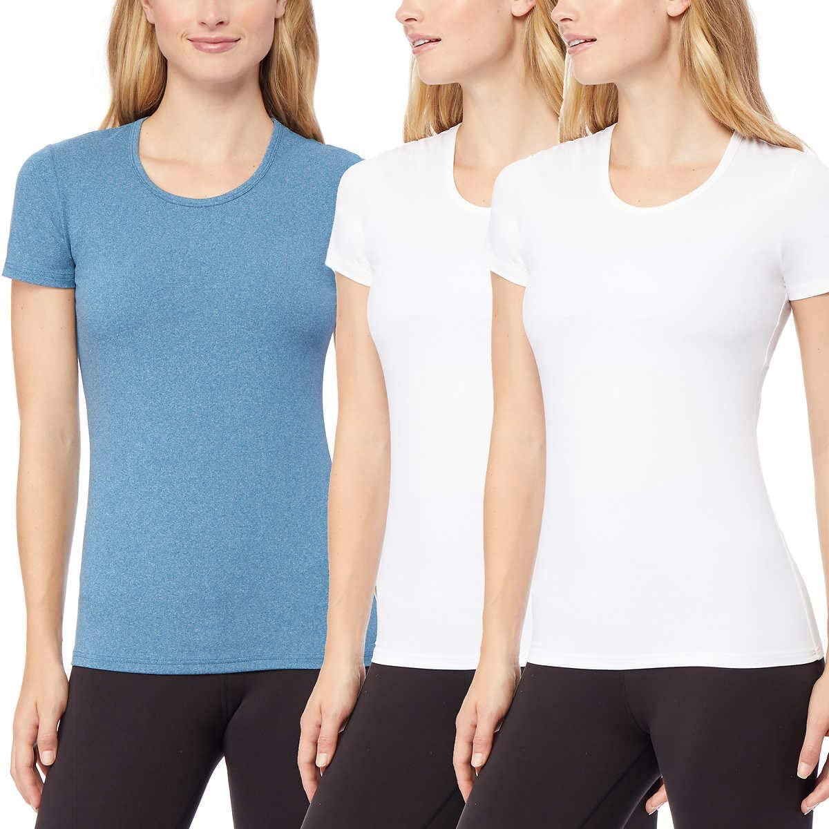 32 DEGREES Cool Women s 3 Pack Scoop Neck Tee Size Small Walmart