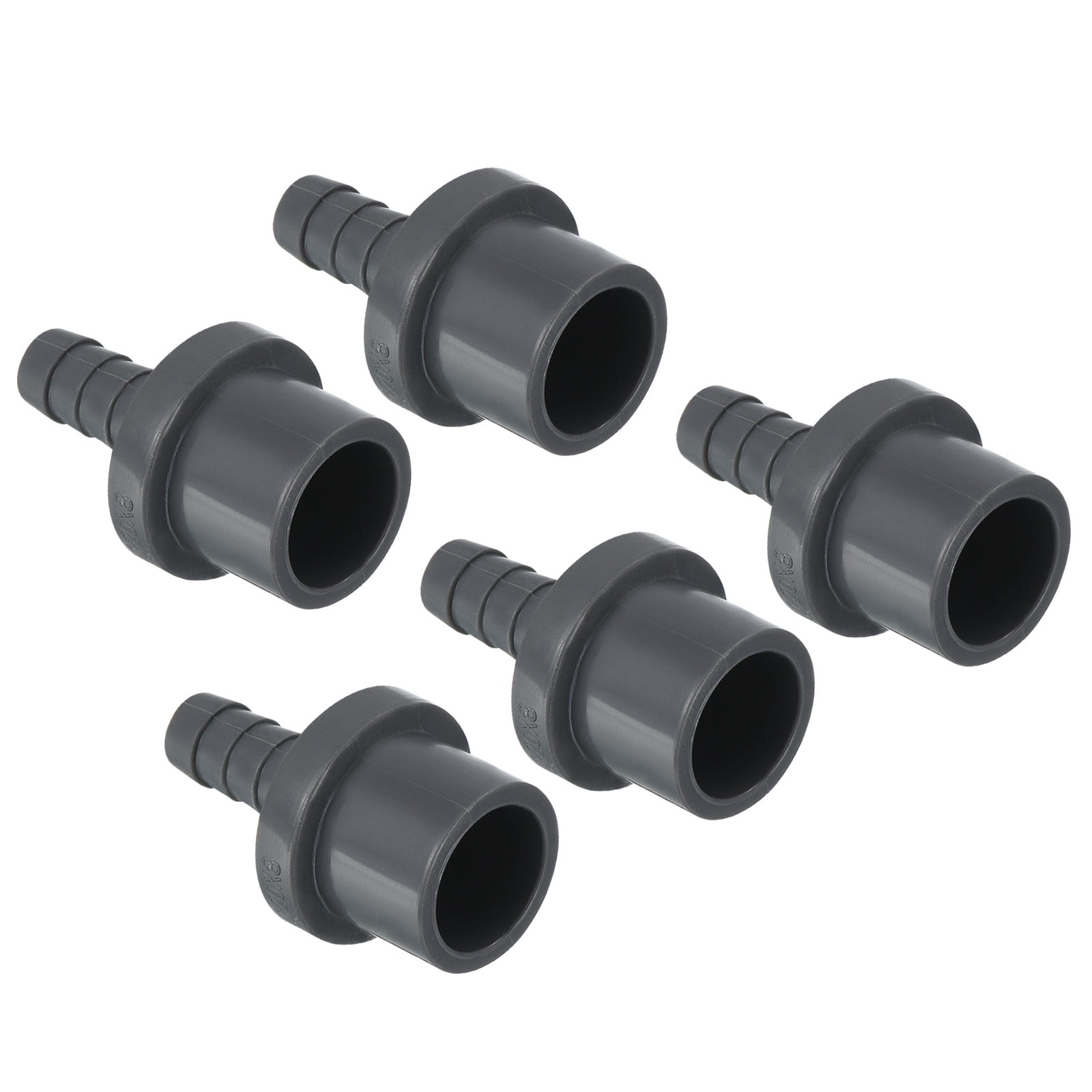 Uxcell UPVC Reducer Pipe Fitting 20x9mm, 5 Pack Straight Coupling ...