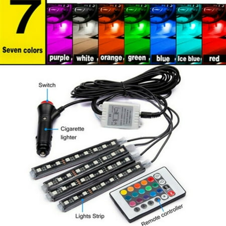Goodhd 4x LED 12V ON/OFF Switch Interior Light Strip Bar 12 VOLT Car ...