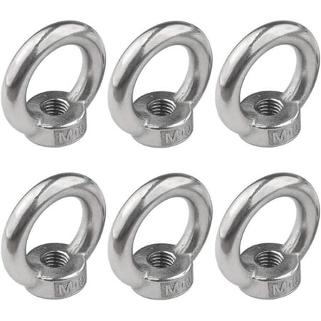 YDJKET M10 Ring Nut 6 Pcs 304 Stainless Steel Thread Lifting Eye Nut ...