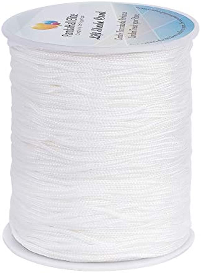 1.5mm 100 Yards White Nylon Cord Braided Lift Shade Cord Beading String ...