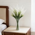 Ohmyroo Artificial Flocked Lavender Floral Branch Greenery for Rustic ...