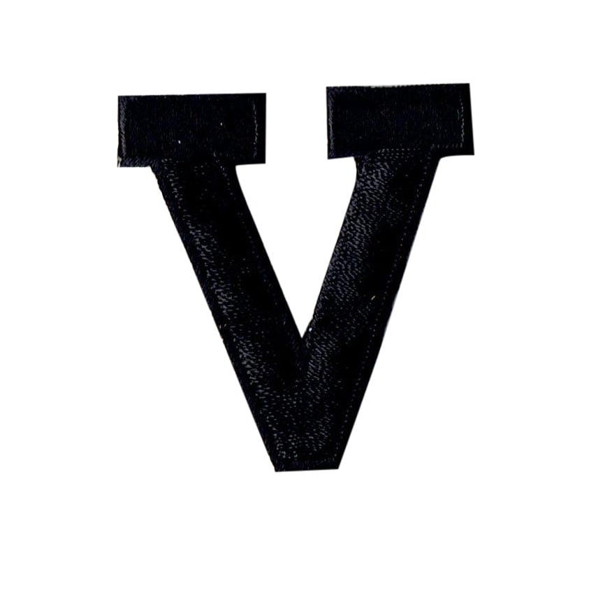 Alphabet Letter - V - Color Black - 2" Block Style - Iron On ...
