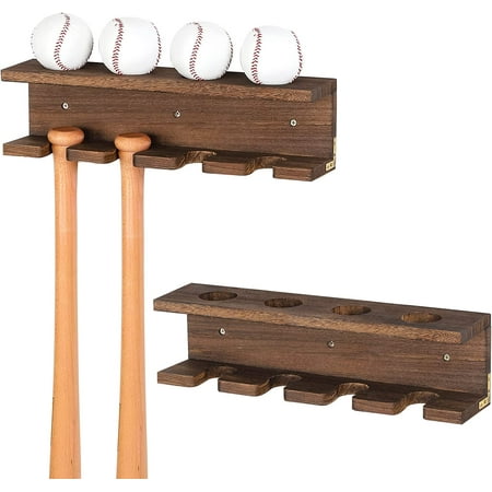 Baseball Bat Rack Wall Mounted, Baseball Bat Holder and Display Shelf ...