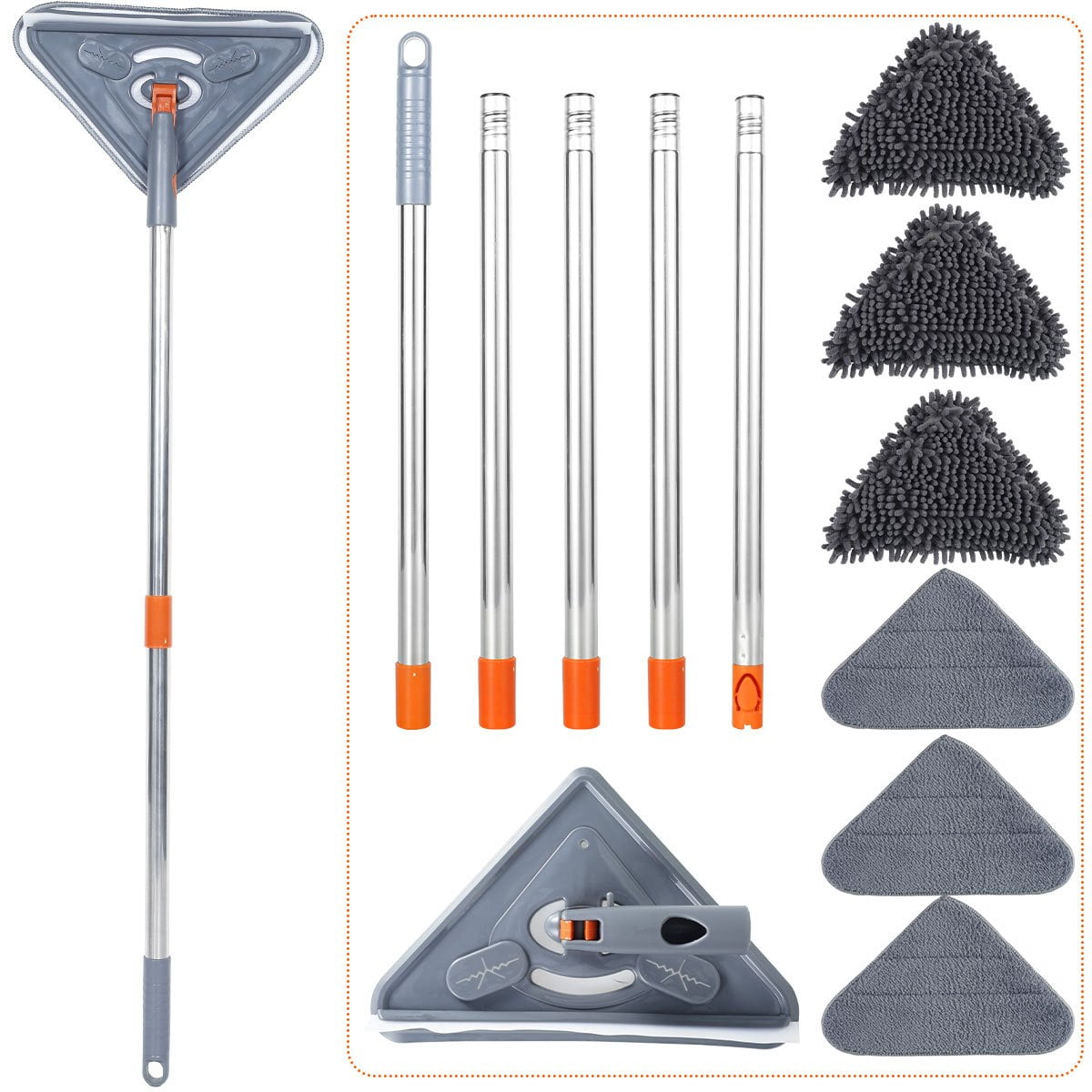 Click here for Grm 1set  Triangle Wall Cleaning Mop With 6 Replac... prices