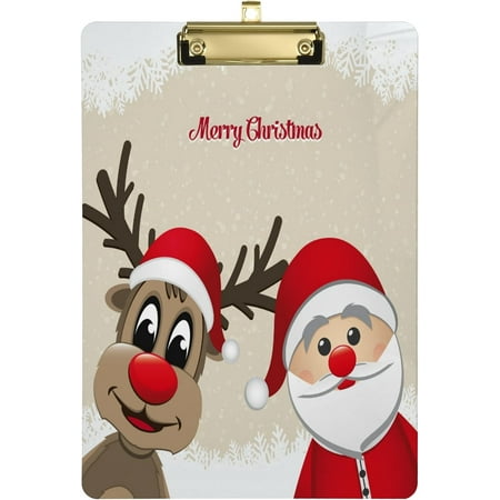 POGLIP Christmas Cute Santa Claus Reindeer Snowflakes Clipboard ...