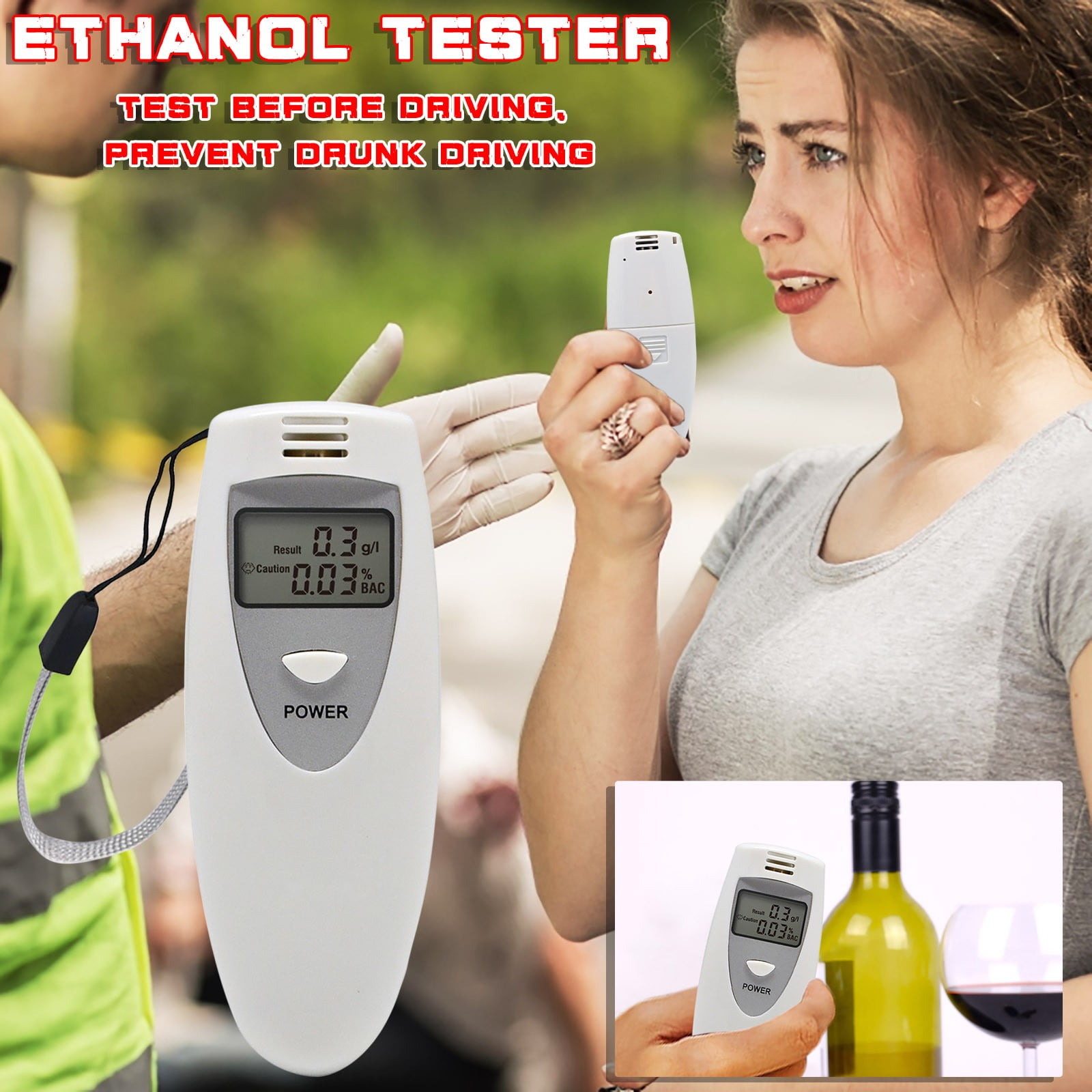 Alcoholímetro Digital Xihbxyly para Alcoholemia Detector de Etanol para ...