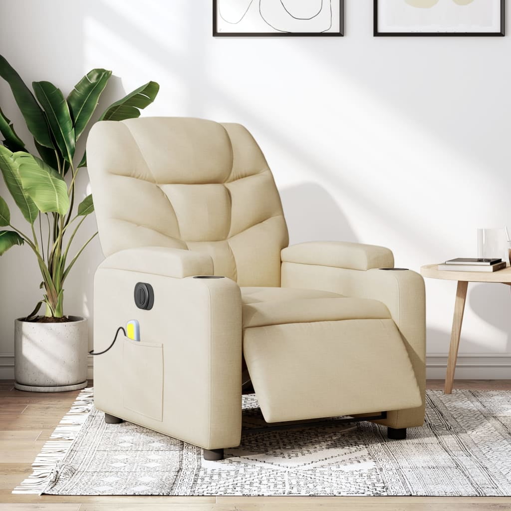 Click here for Vidaxl Electric Massage Recliner Chair Cream Fabri... prices