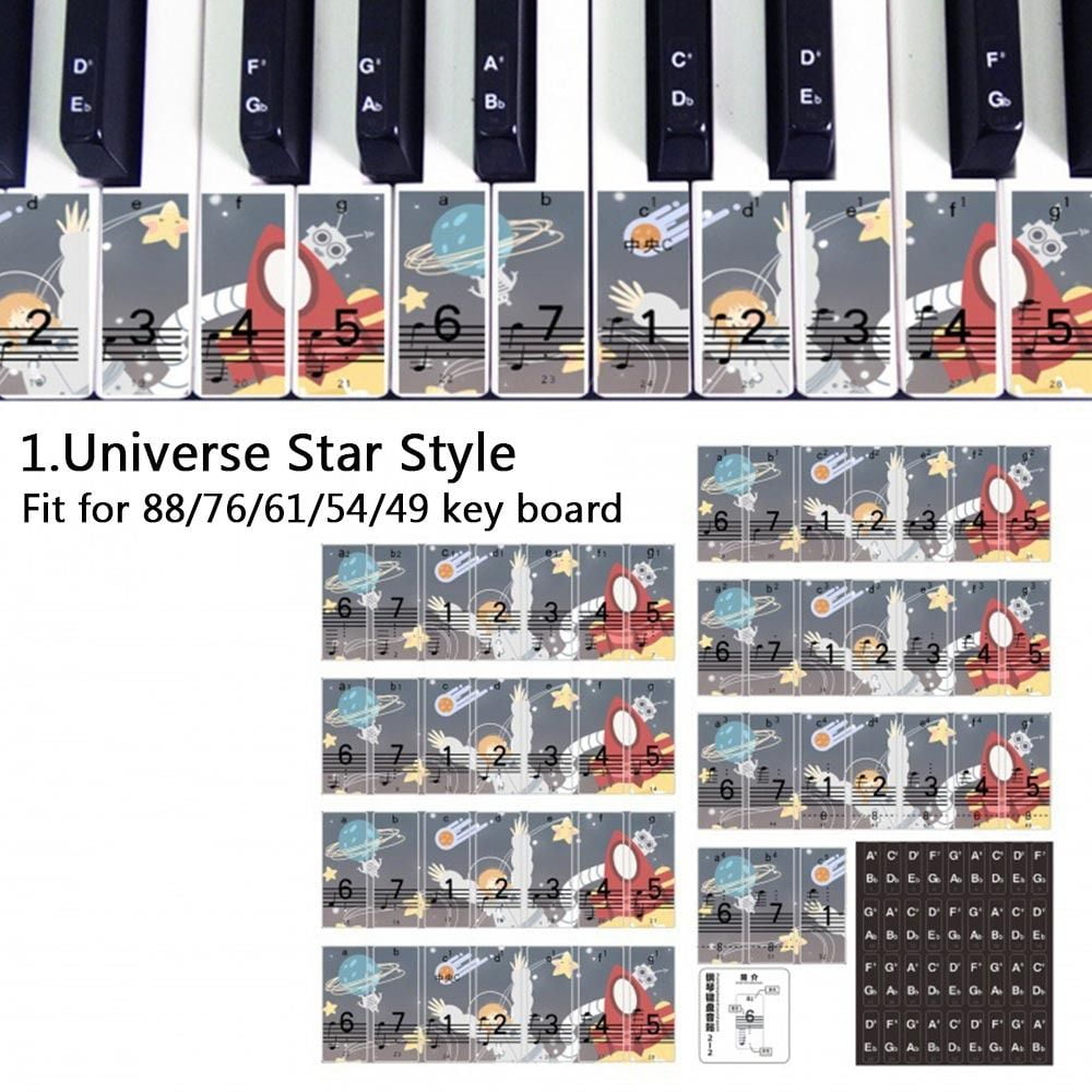 High Quality Spectrum Sticker Detachable Symbol Piano Keyboard Stickers ...