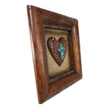 Rustic Western Turquoise Rocks Cross Heart Wooden Wall Decor Picture ...