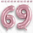 Pearl Pink Number 69 Mylar Foil Balloon 40" - Light Pastel Pink ...
