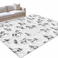 Area Rug 4x6ft, Vintage Horse Sketch Line Drawing Washable Rugs for ...