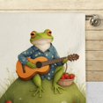 A frog sitting in a basket playing a guitardish towels4 Piece Set 16x24 ...