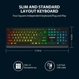 AUSDOM Large Print Backlit Wired USB Full Size Keyboard, Quiet Office ...