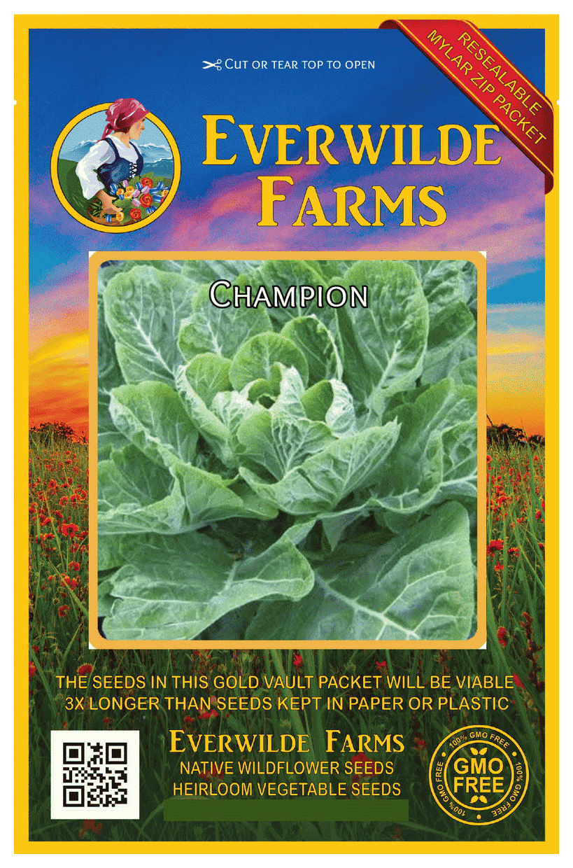 Everwilde Farms - 1000 Champion Collard Seeds - Gold Vault Jumbo Bulk ...