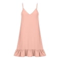 Bxsruta Women's Casual V Neck Spaghetti Strap Mini Dress Sleeveless ...