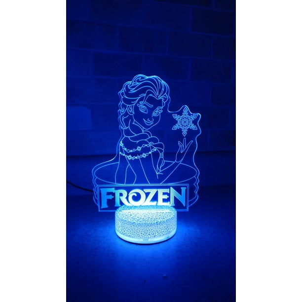 Frozen Elsa 3D Night Light Multi Color Changing Illusion Lamp for ...
