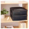 2-Drawer Storage Cart - 14.25" Wide Plastic Drawer Organizer, Black ...