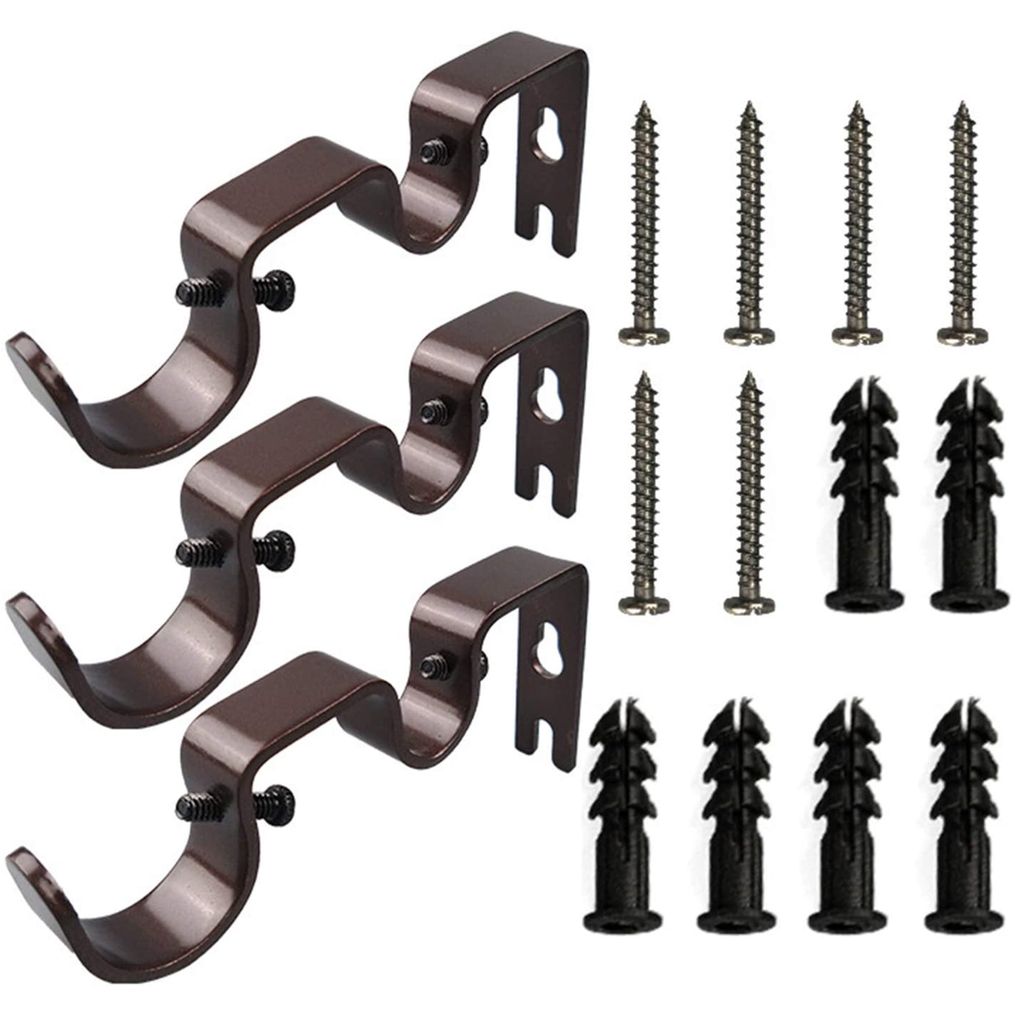 Curtain Pole Bracket 3pcs Window Rod Roman D Hanging Holder Fixing Rack ...