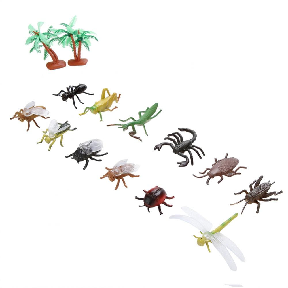 WALFRONT 12pcs/set Soft Plastic Insect Model Toy Educational Learning ...