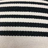 Ox Bay 22" x 22" Hand-Woven White/ Black Stripe Organic Cotton Pillow ...
