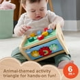 Fisher-Price Wooden Activity Triangle, 2-sided Fine Motor Toy for Baby ...
