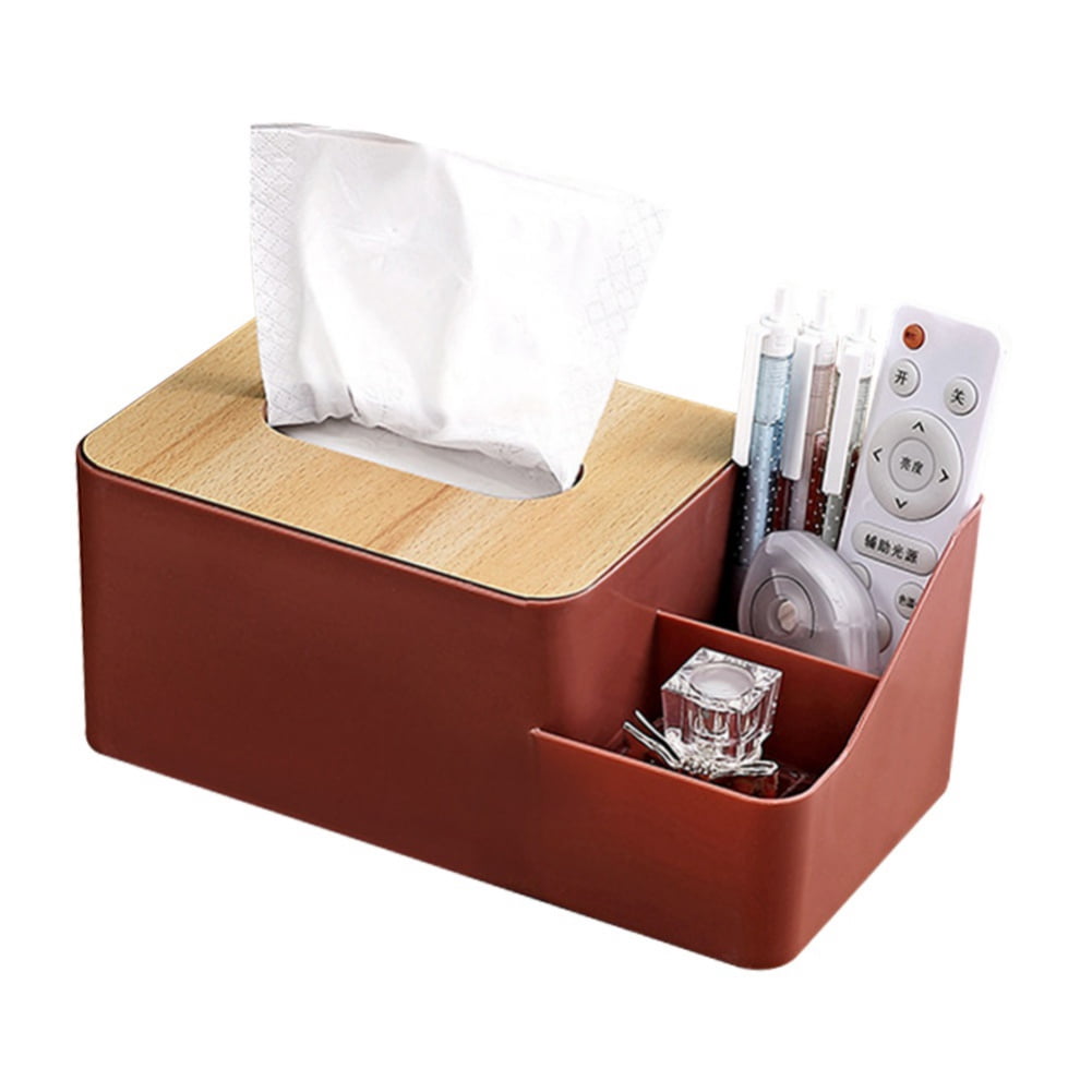 Multifunctional Tissue Box Cover Storage Organizer with Three ...