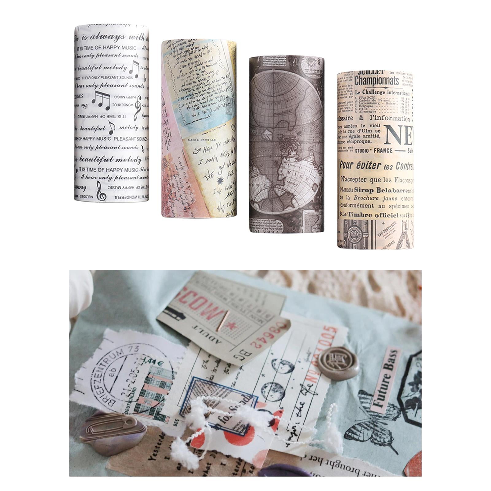 4x Vintage Style Washi Stickers Labels 90mm Wide Sticker Pack Self ...
